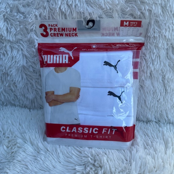 Puma | Shirts | Puma Mens White Crew Neck Tshirts 3 Pack | Poshmark